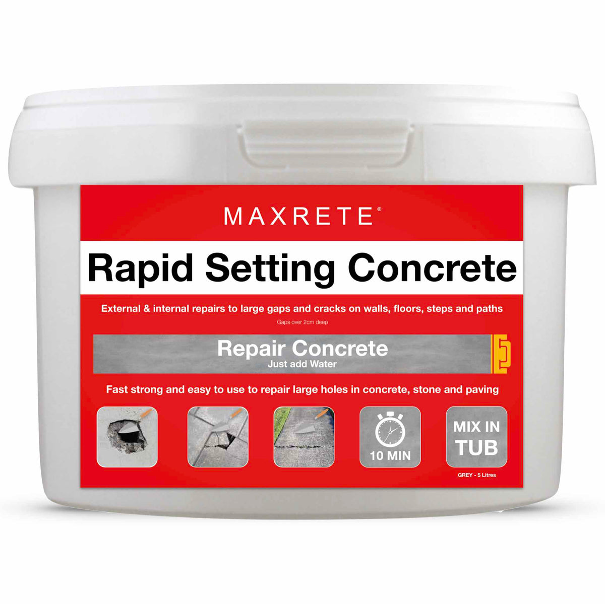 Rapid Setting Concrete 'Mix in Tub' Incl Multi-Use Kit – Maxrete®